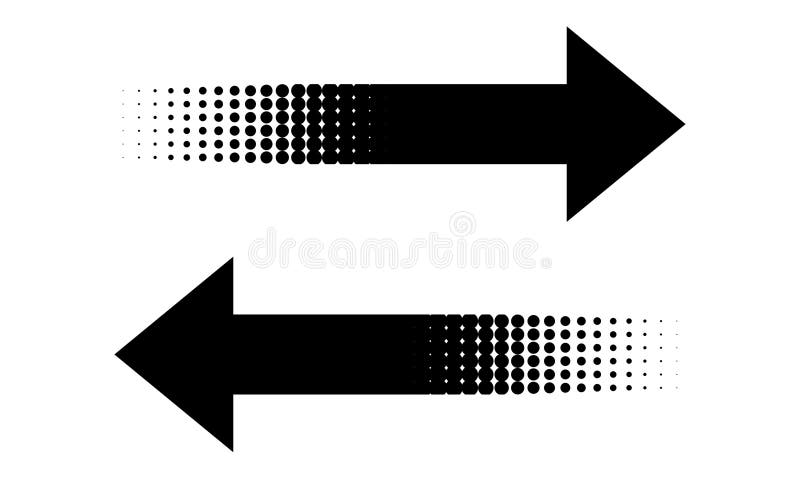 Two Gradient Black Arrows Left and Right Stock Illustration ...