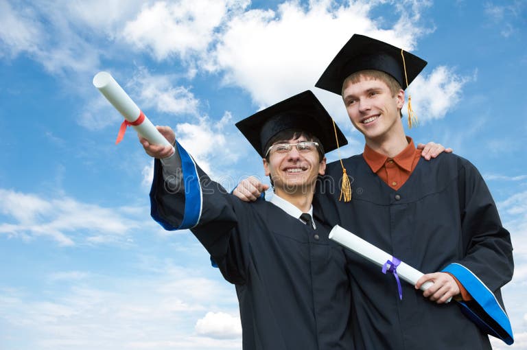 Two graduate students stock image. Image of holding, college - 19483325