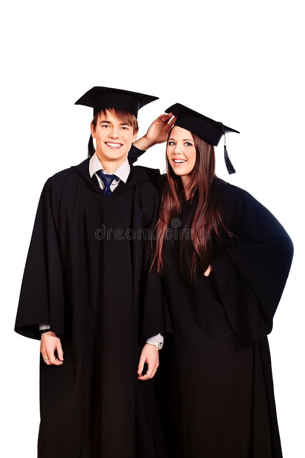 Pair Of Happy Graduate Students Stock Image - Image of beautiful ...