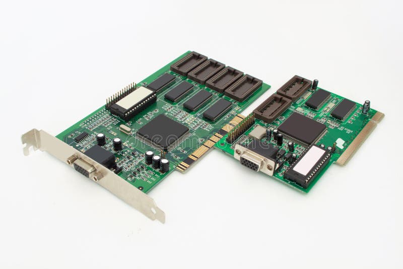 Two Graphics Cards for a Personal Computer. Stock Photo - Image of ...