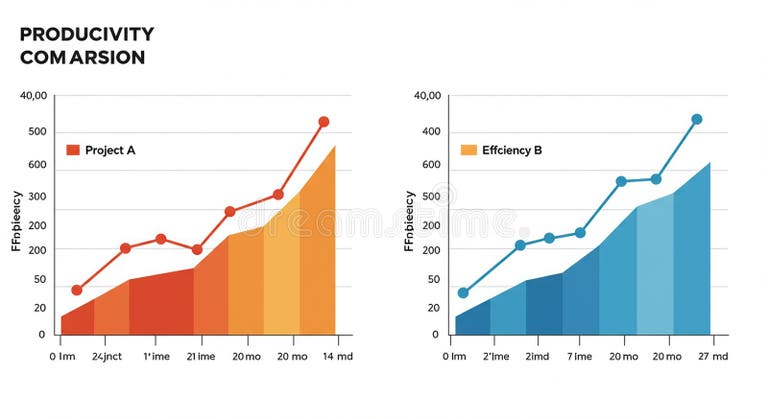 Two Graphs Compare "Project a" and "Efficiency B" Productivity Over ...