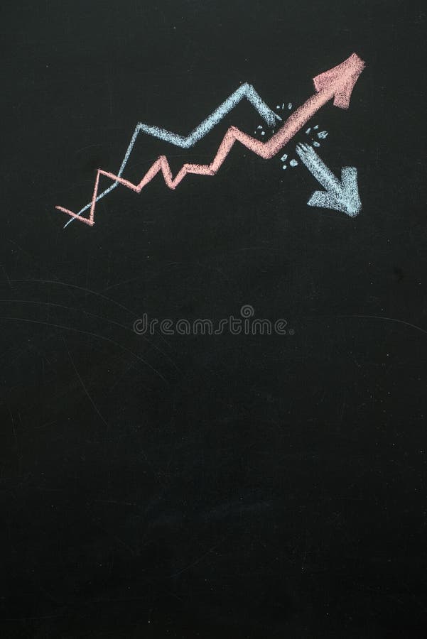 Two Graphs are Drawn on the Blackboard with Chalk. Stock Image - Image ...