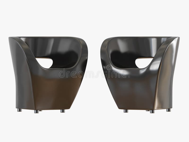 Gray Chair Top View 3d Rendering on a White Background Stock ...