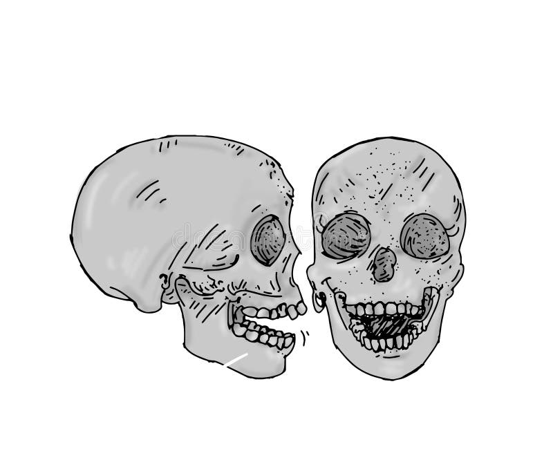 Colored Skulls Vector Illustration Stock Illustration - Illustration of ...