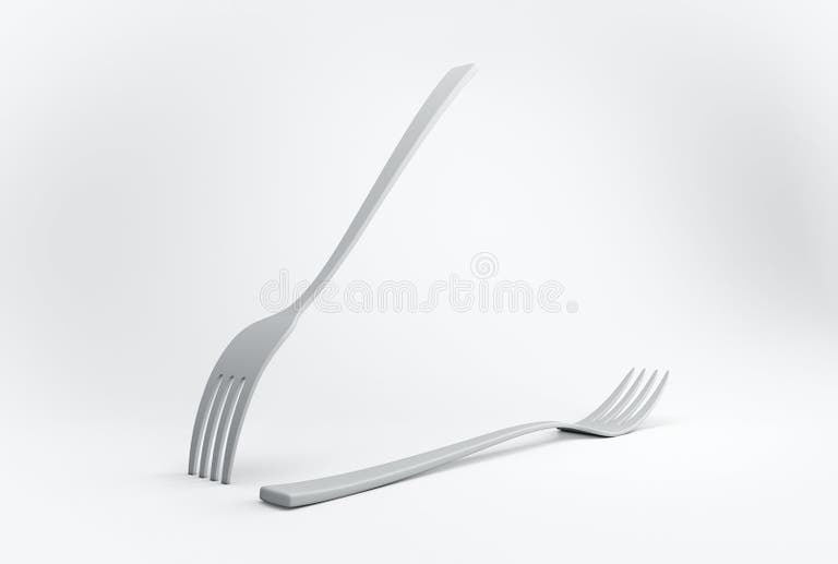 Two Gray Fork on a White Studio Background. Minimal Concept Stock ...