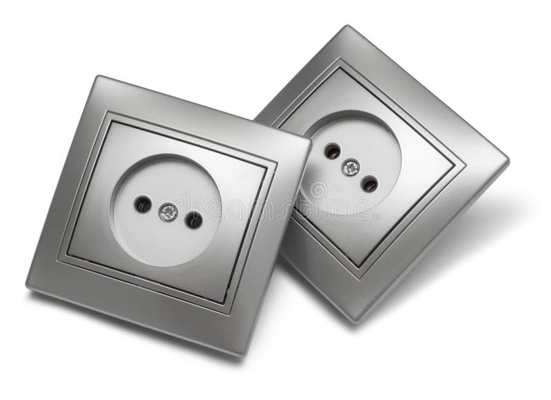 Two gray outlet stock image. Image of electrician, cover - 215985147