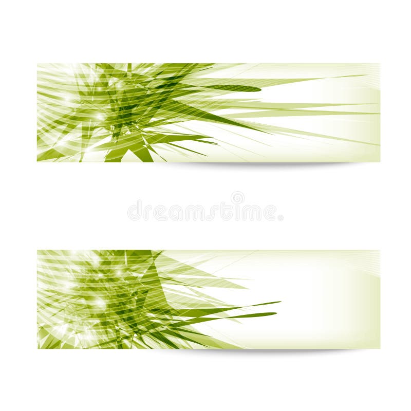 Two green abstract banner stock vector. Illustration of decorative ...