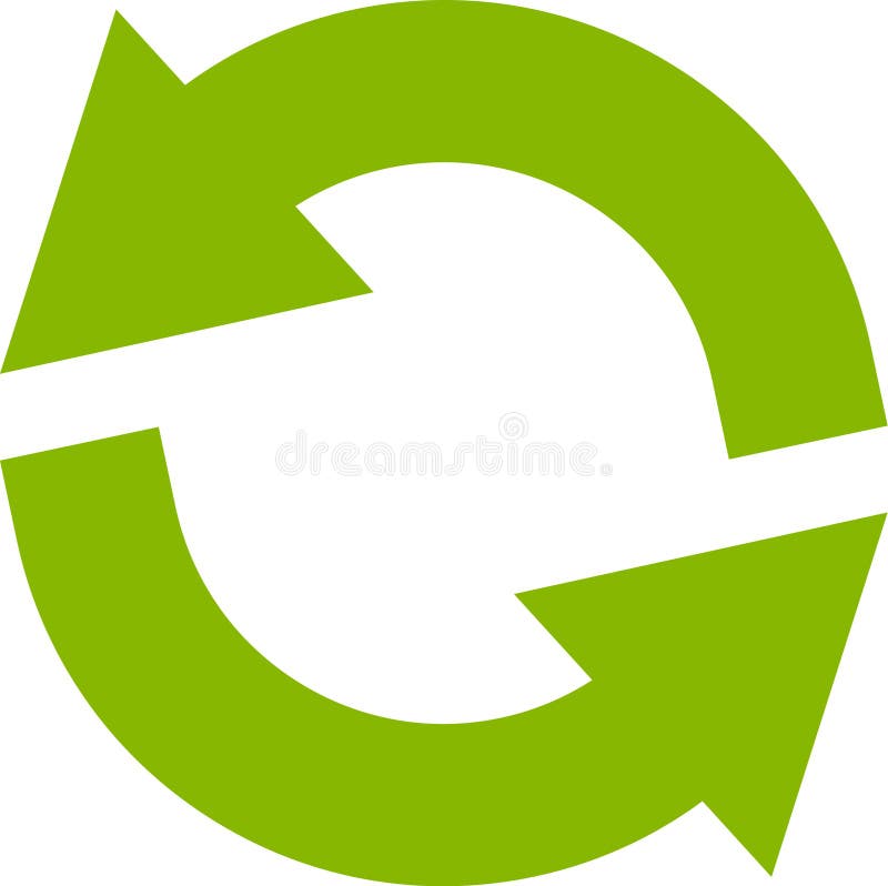 Two Green Arrows Forming a Circle Symbolize a Continuous Process of ...
