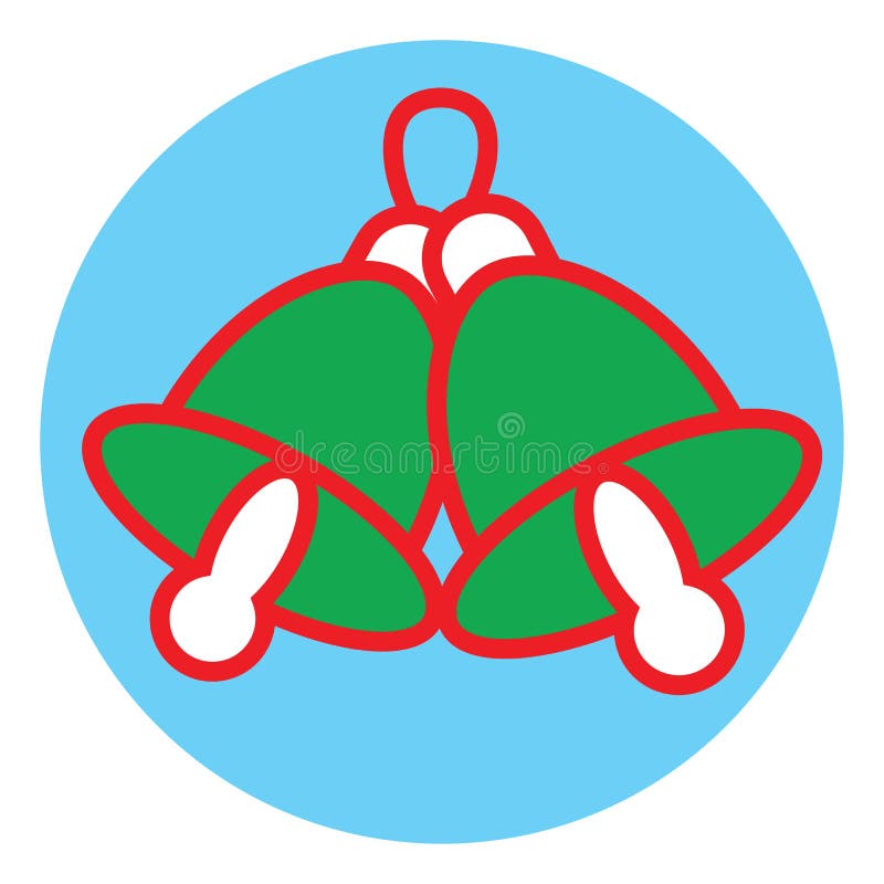 Two green bells, icon stock vector. Illustration of diet - 260376646