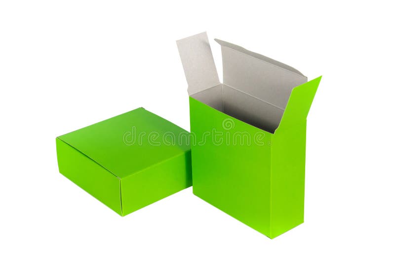 Green Packaging Box, Studio Photography of Green Box Isolated on Stock ...