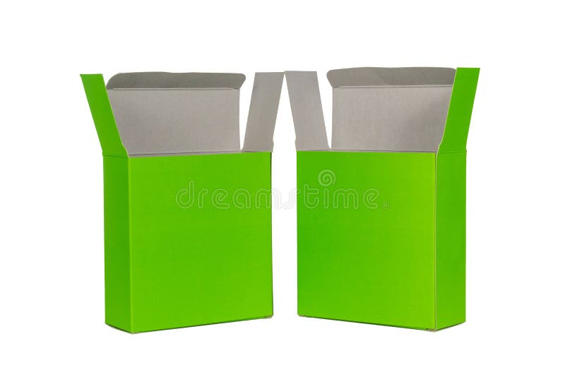 Green Packaging Box, Studio Photography of Green Box Isolated on Stock ...