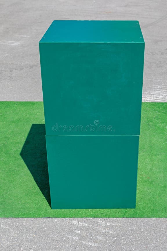 Two Green Boxes stock image. Image of grass, square - 227060039