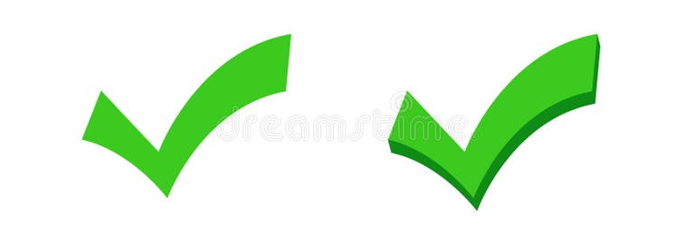 Two Green Checkmarks in Different Styles Stock Vector - Illustration of ...