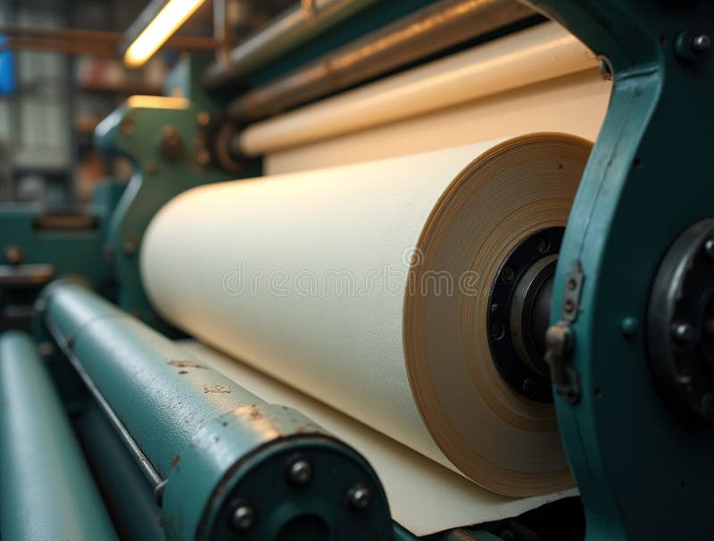 Paper factory stock vector. Illustration of spruce, roll - 268570806