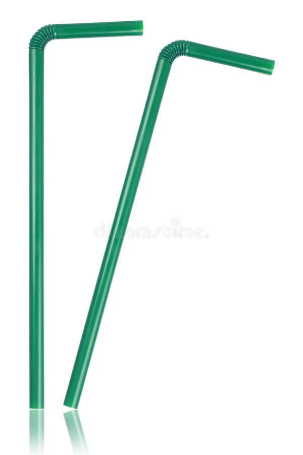 Two Green Straws Isolated on White Stock Photo - Image of collection ...