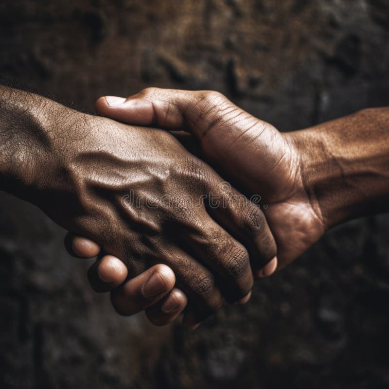 Two Greeting Brown Hands AI-generated. Stock Illustration ...