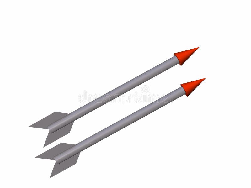 Two Grey Arrows With Red Tips Picture. Image: 4399594