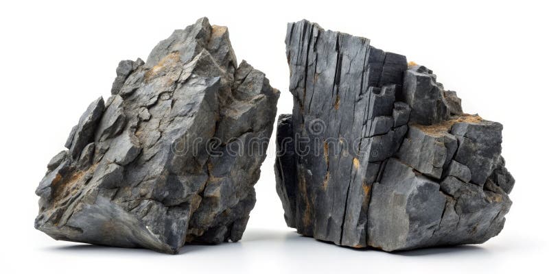 Two Grey Rocks Frontal View, Rough Texture, Isolated, Stone Concept ...