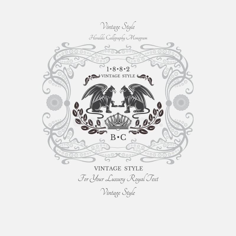 Royal Monogram Design Template. Calligraphic Labels and Frames from ...