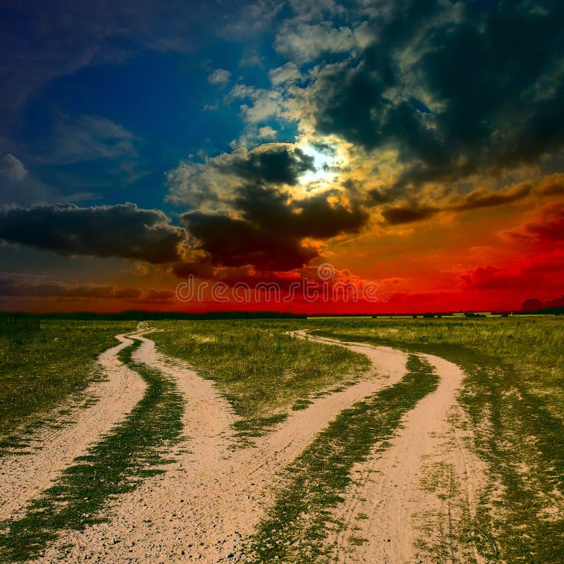 Two ground roads stock image. Image of bright, rural - 27951467