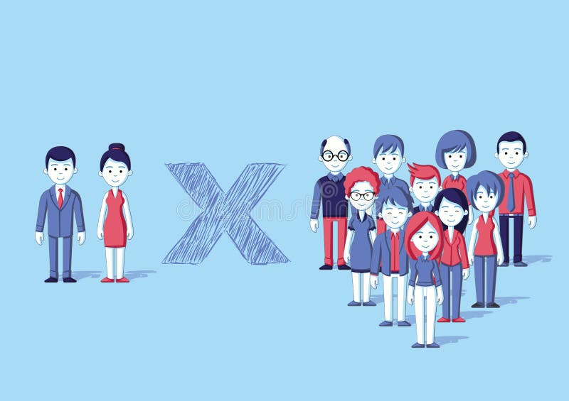 Cartoon of Two Groups of Men Cooperate and Building Together Bridge To ...