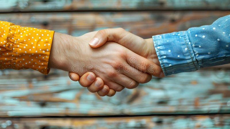 Two Groups of Multinational People Shaking Hands and Style of ...