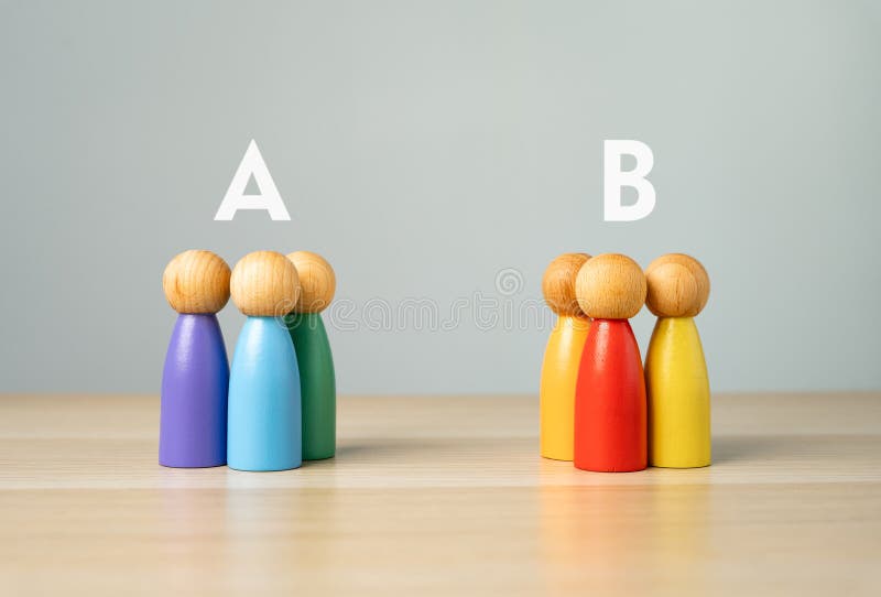 Two Groups of People a and B. Social Experiments. Control Group Stock ...