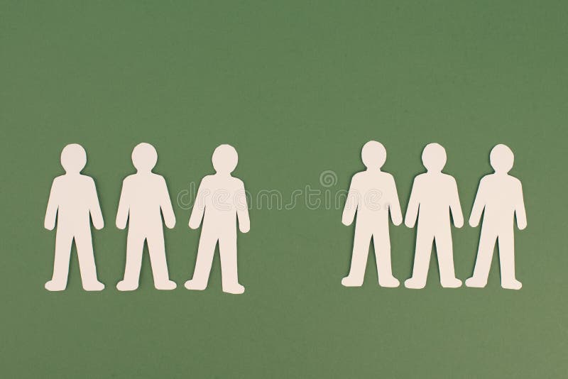 Two Groups of People, Having a Different Opinion, Being in a Team ...