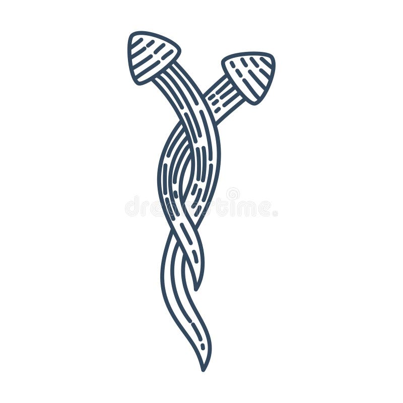 Two Guide Way Arrow Direction Collection Vector Outline Stock Vector ...