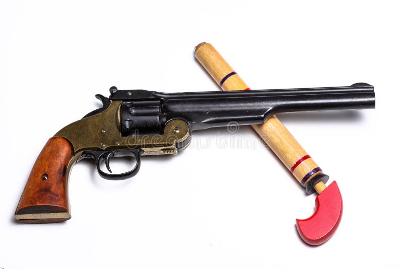 Two gun on white stock photo. Image of security, object - 36470534