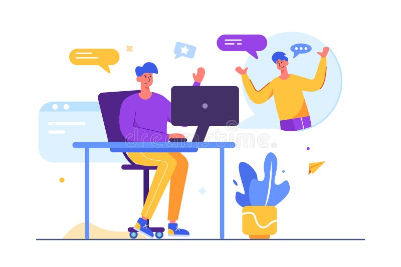 Computer Guys stock illustration. Illustration of cartoon - 4769706