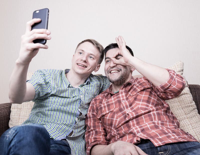 Two guys taking selfie stock photo. Image of friendship - 71177076