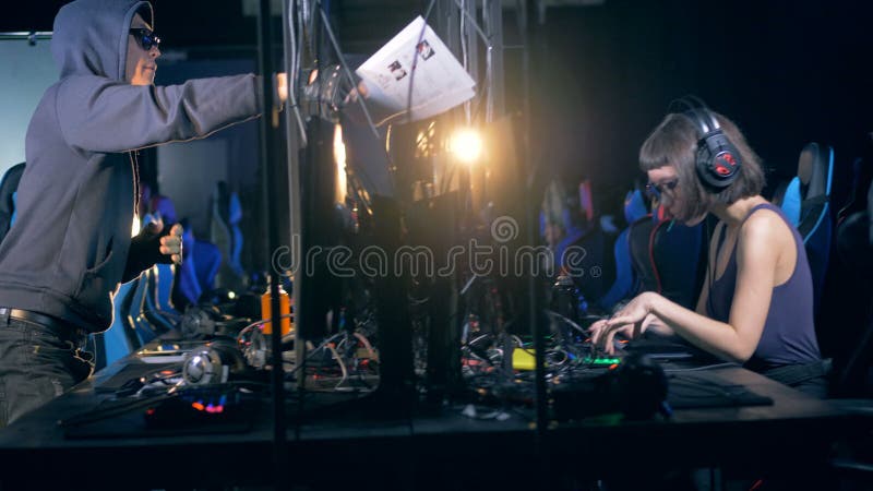 A Person Cracking Computer. Hacker Cracks System, Using Computer. Stock ...