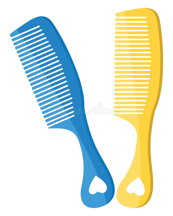 Two hair combs, icon stock vector. Illustration of tool - 261373176