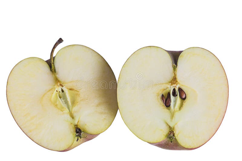 Two Half of the Apple Top View Stock Photo - Image of slice, background ...