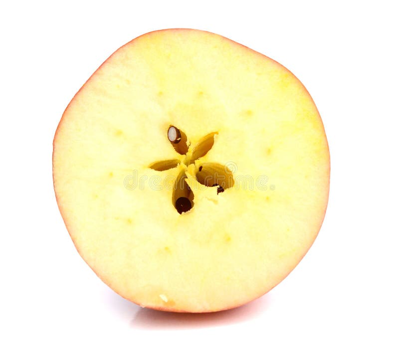 Two Half Apples Sliced on White Background Stock Image - Image of meat ...