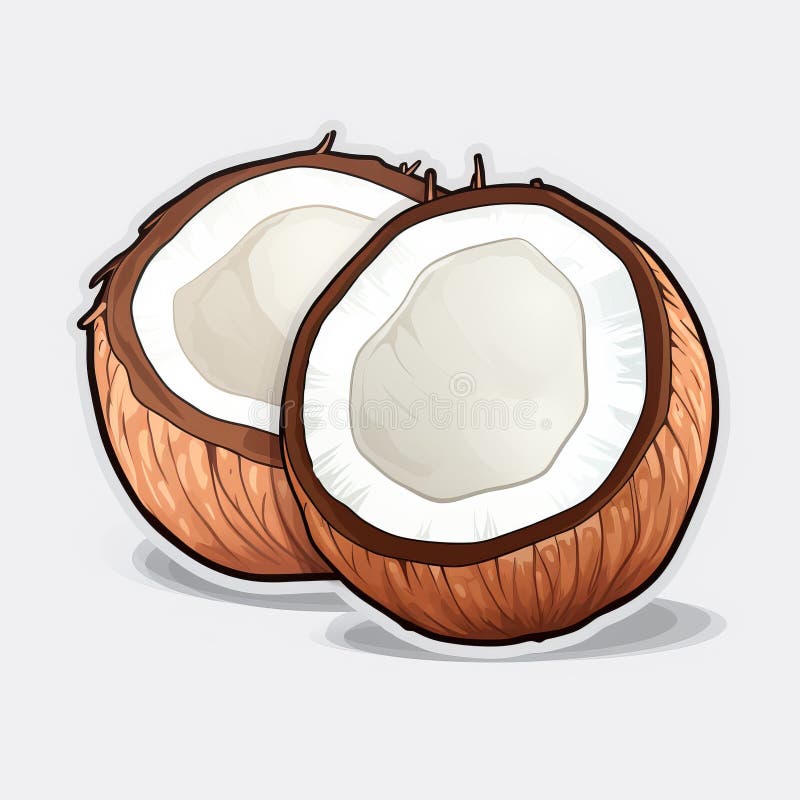 Coconut Cartoon Vector Illustration with Layered Imagery Stock ...