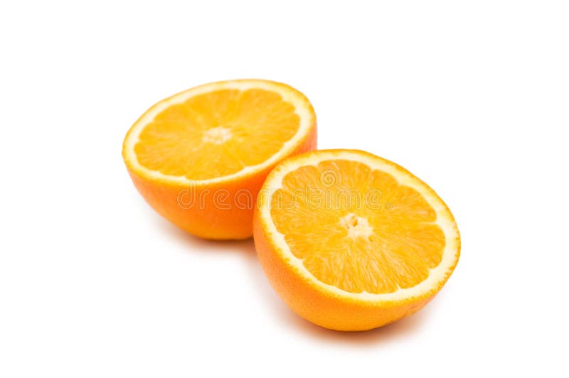 Two Half-cut Oranges Isolated Stock Image - Image of isolated, natural ...