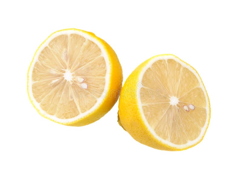 Two Half of Lemons and an Orange Stock Image - Image of nutritious ...