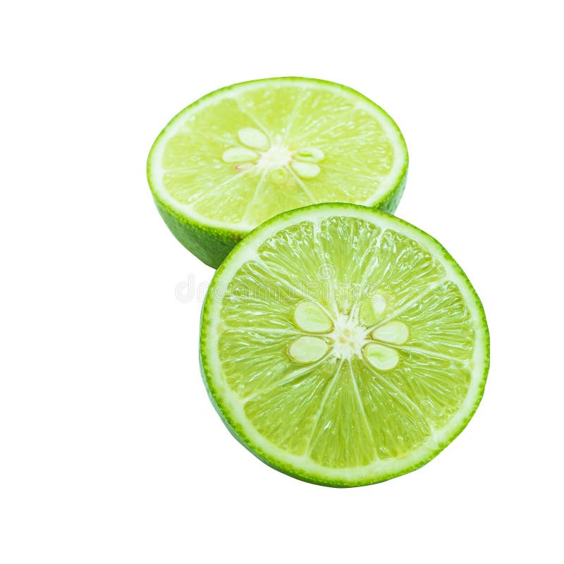 Two Half Lime Sliced on White Background Stock Image - Image of cutout ...