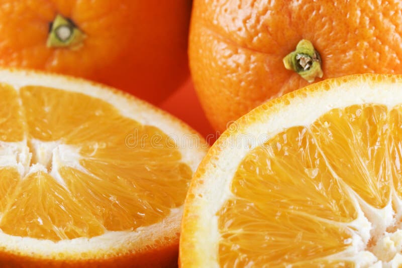 Two Half Oranges, Two Whole or Stock Photo - Image of symmetrical ...
