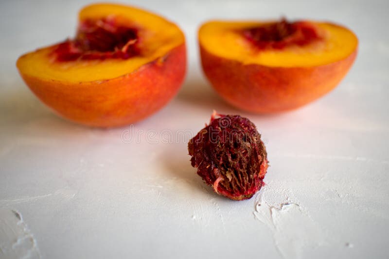 One an half peaches stock image. Image of freshness, food - 10381733