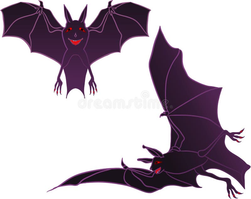 Two halloween bats stock vector. Illustration of violet - 33776121