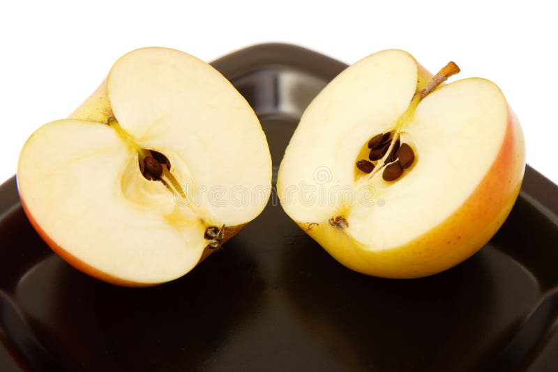 Two halves of an apple stock image. Image of diet, organic - 35415895