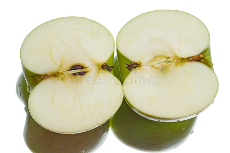 Two Halves of a Green Apple Stock Photo - Image of food, healthy: 78165498
