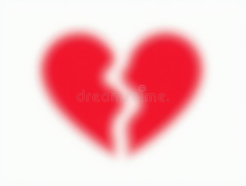 Two Halves of a Red Heart Placed Apart with a Small Gap, Creating a ...