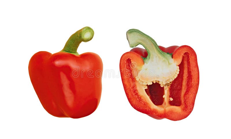 Two Halves of Red Sweet Pepper Stock Photo - Image of vibrant, healthy ...