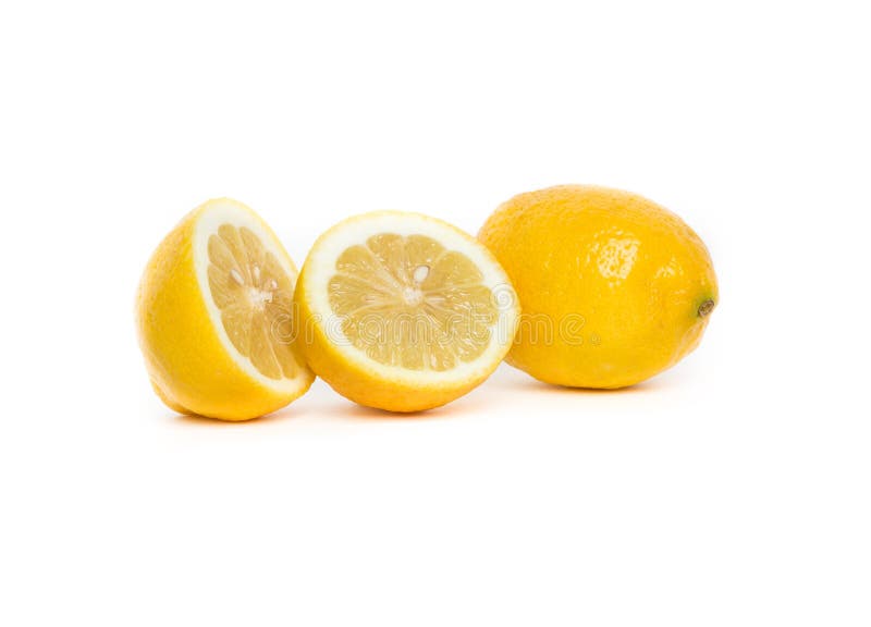 Two Halves and a Whole Lemon Stock Photo - Image of vegetarian ...