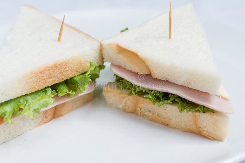 Two Ham and Cheese Sandwich Stock Photo - Image of cheddar, junkfood ...