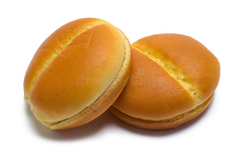 Two Hamburger Buns stock photo. Image of white, meal - 195094778